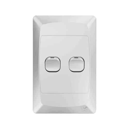 MES 2 Lever 1 Way Switch White 4x2 - Emco Electrical