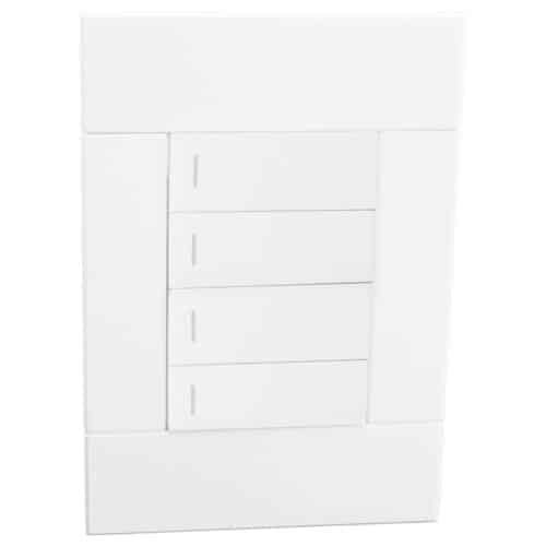 Veti2 4 Lever 1 Way Switch White 4x2 - Emco Electrical